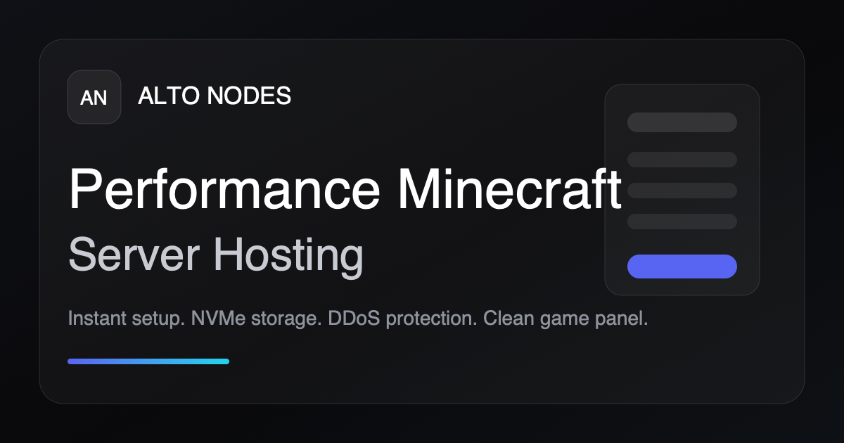 Alto Nodes | Performance Minecraft Server Hosting